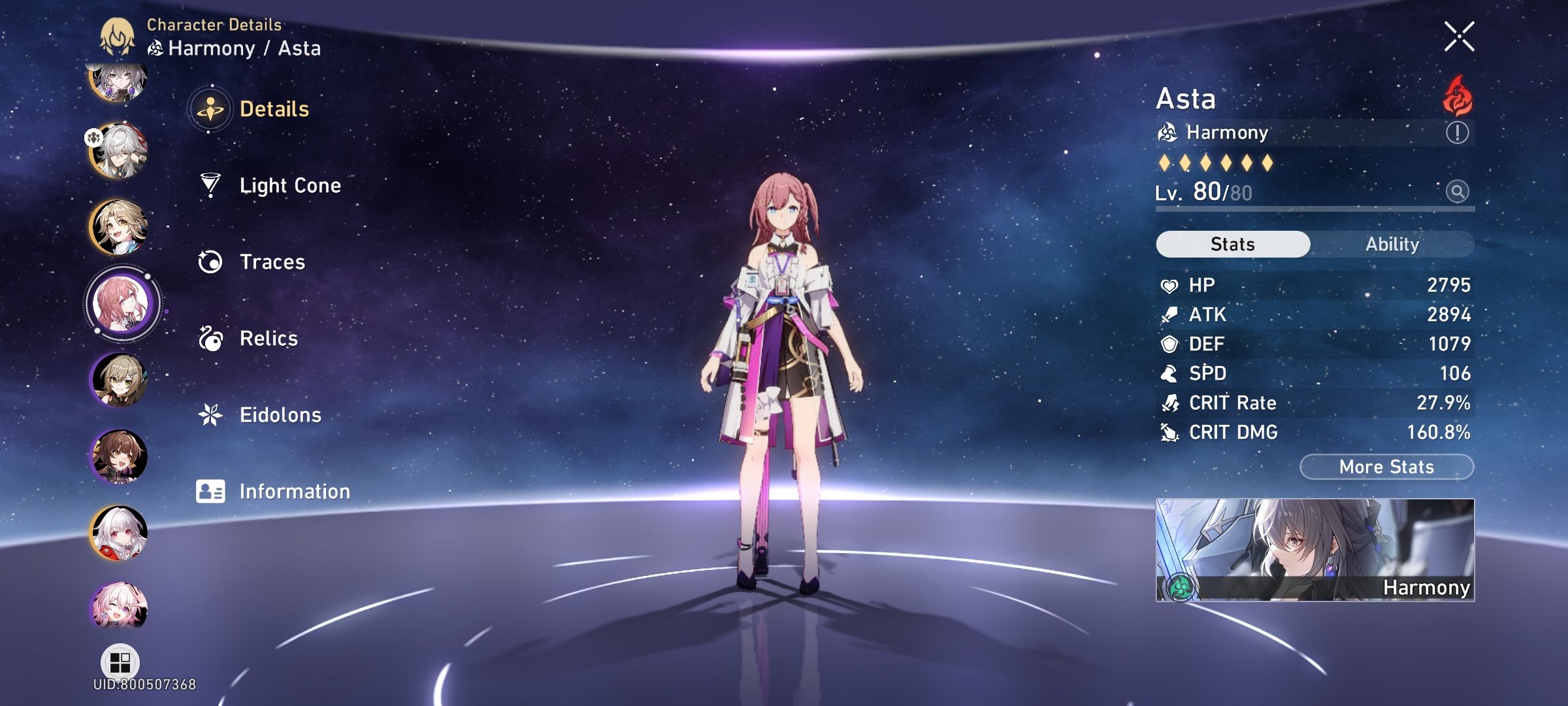 Asta is a Harmony? No! Asta is a Eruditio Chara!! Honkai: Star Rail ...