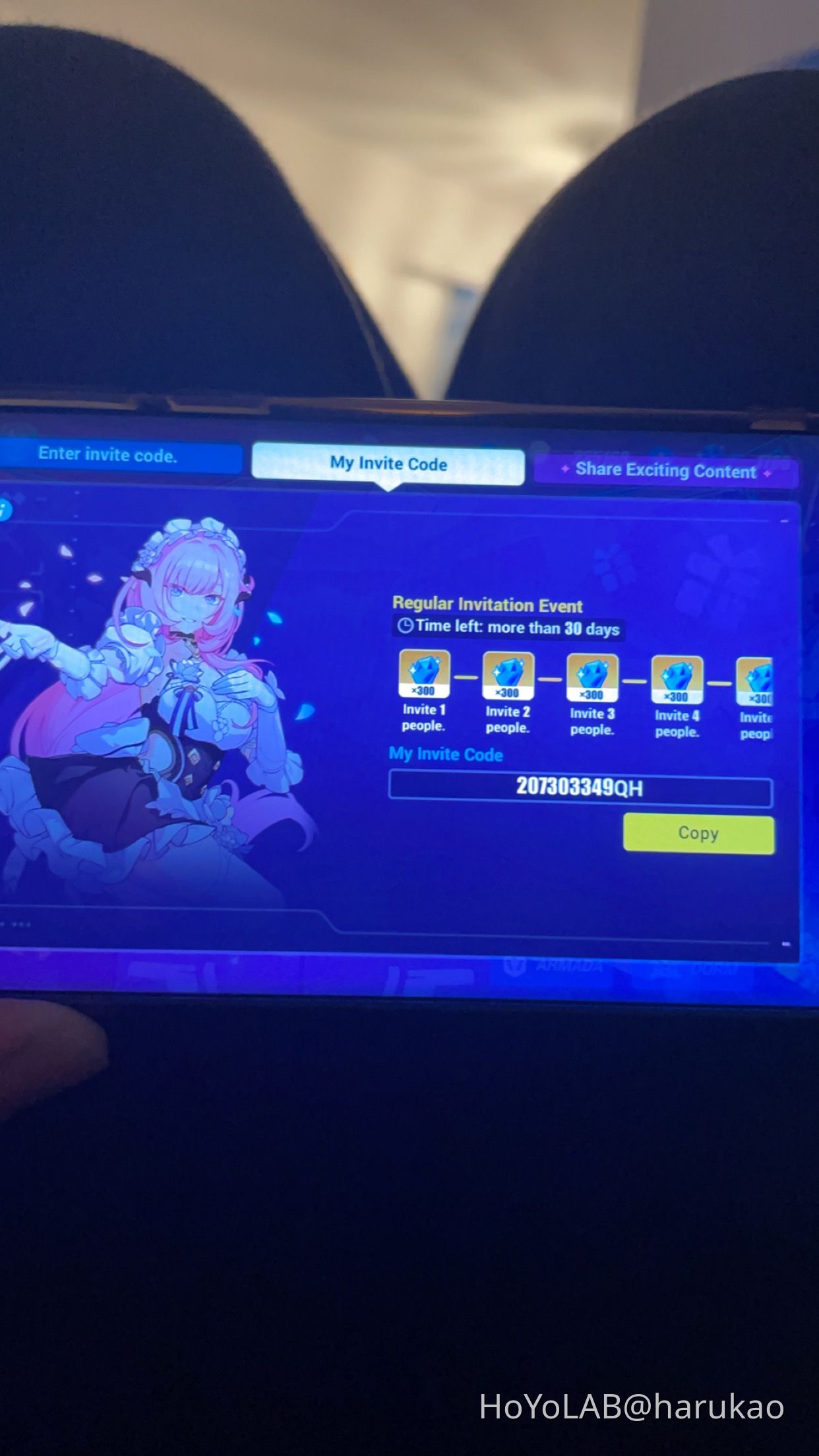 My invitation code Honkai Impact 3rd | HoYoLAB