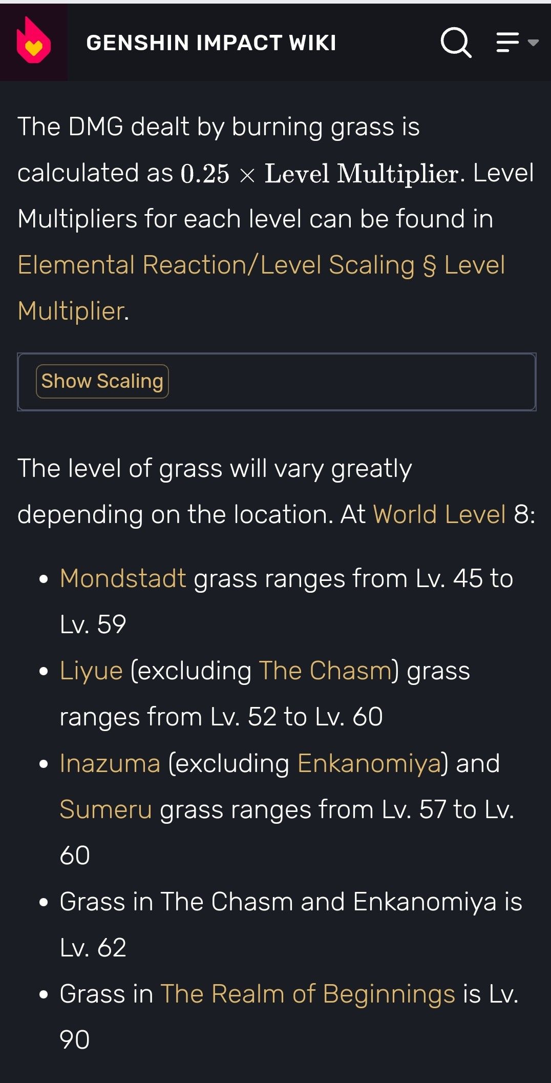 TIL that grass has its own level in Genshin Impact Genshin Impact | HoYoLAB