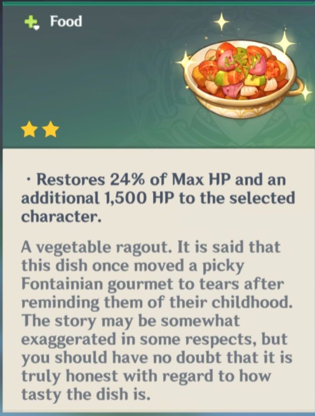 Ragout and Ratatouille are both stew dishes Genshin Impact | HoYoLAB