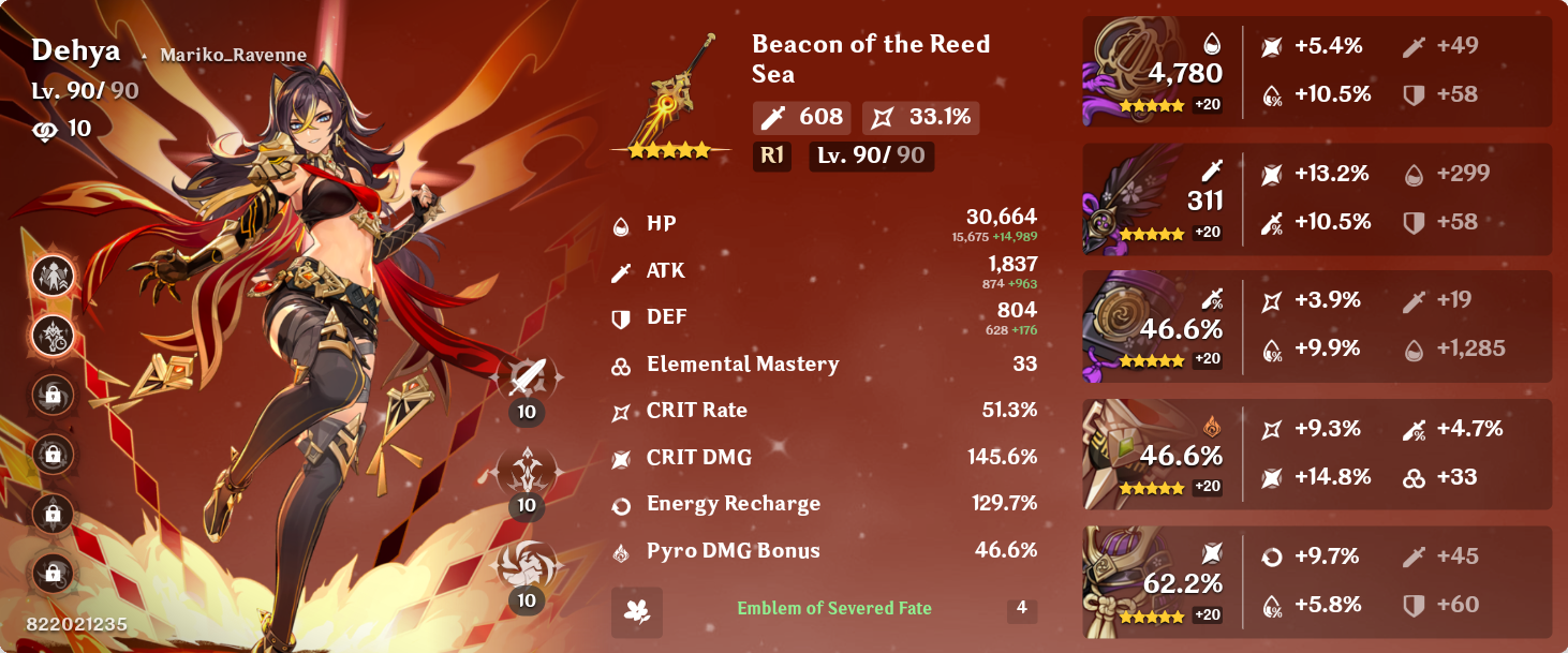 My Dehya Build Genshin Impact | HoYoLAB