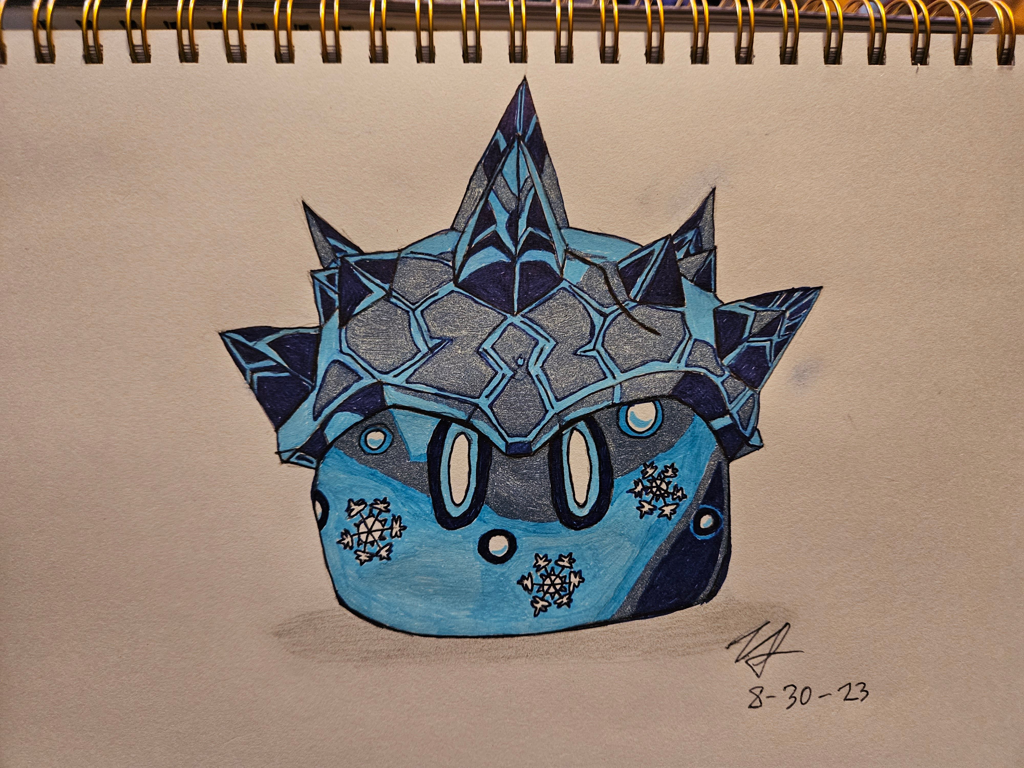 Drawing of large cryo-slime Genshin Impact | HoYoLAB