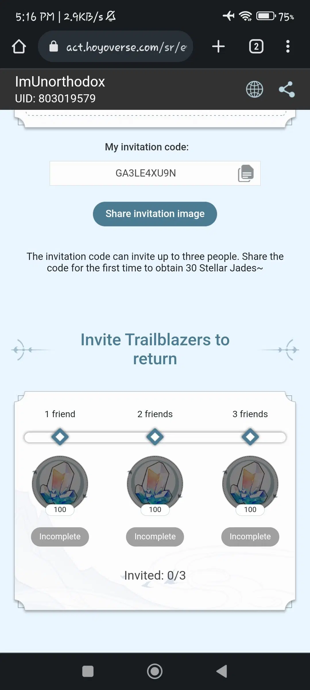 can someone give me your code you can use my code guys plssssssss Honkai: Star Rail | HoYoLAB