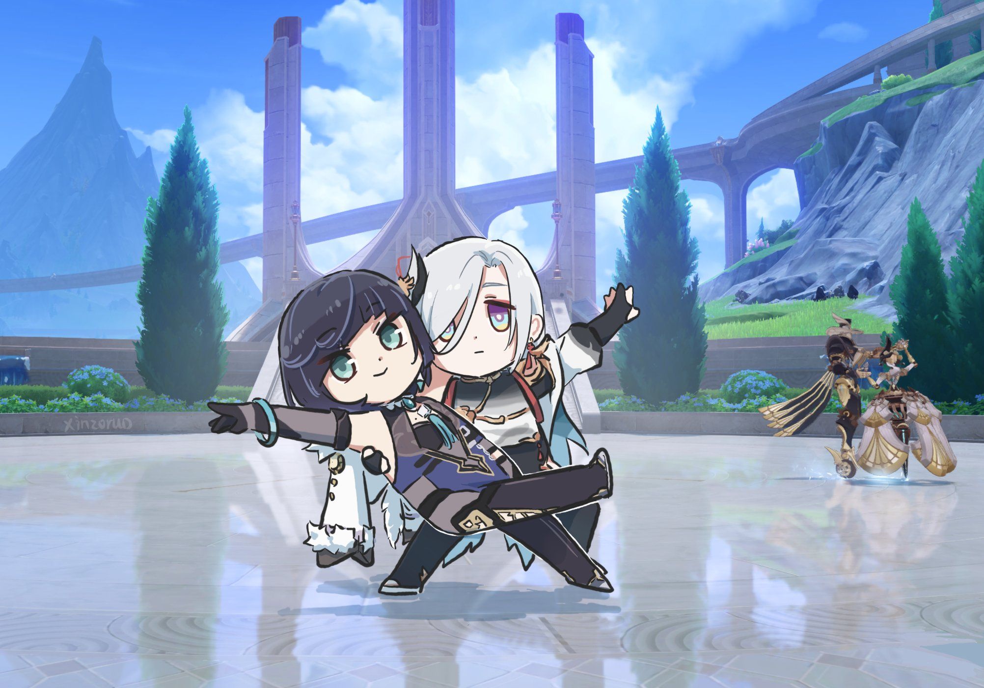 They're enjoying Fontaine 🫶 Genshin Impact | HoYoLAB