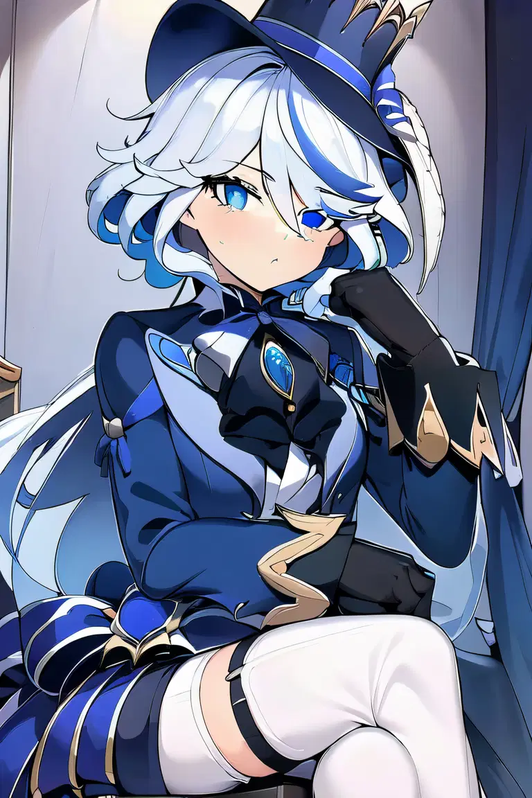 I asked Ai to draw Lady Furina (bonus chibi Furina) Genshin Impact ...