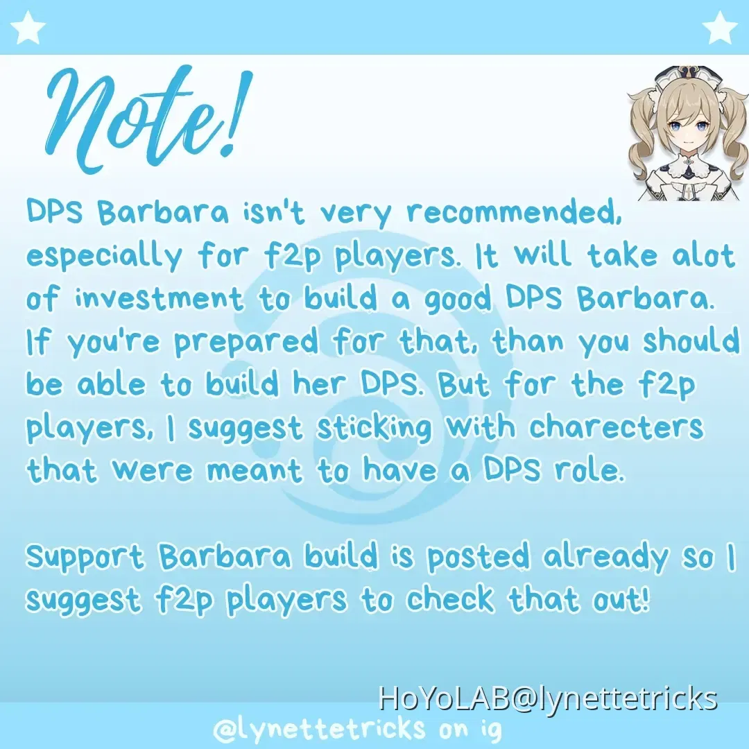 DPS Barbara Build Guide Genshin Impact | HoYoLAB