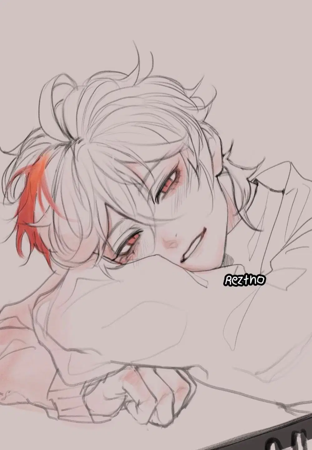 boy blushing drawing