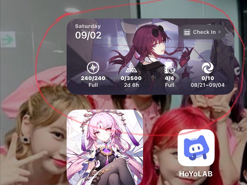 You cant tell me you play honkai without this widget on your phone ...