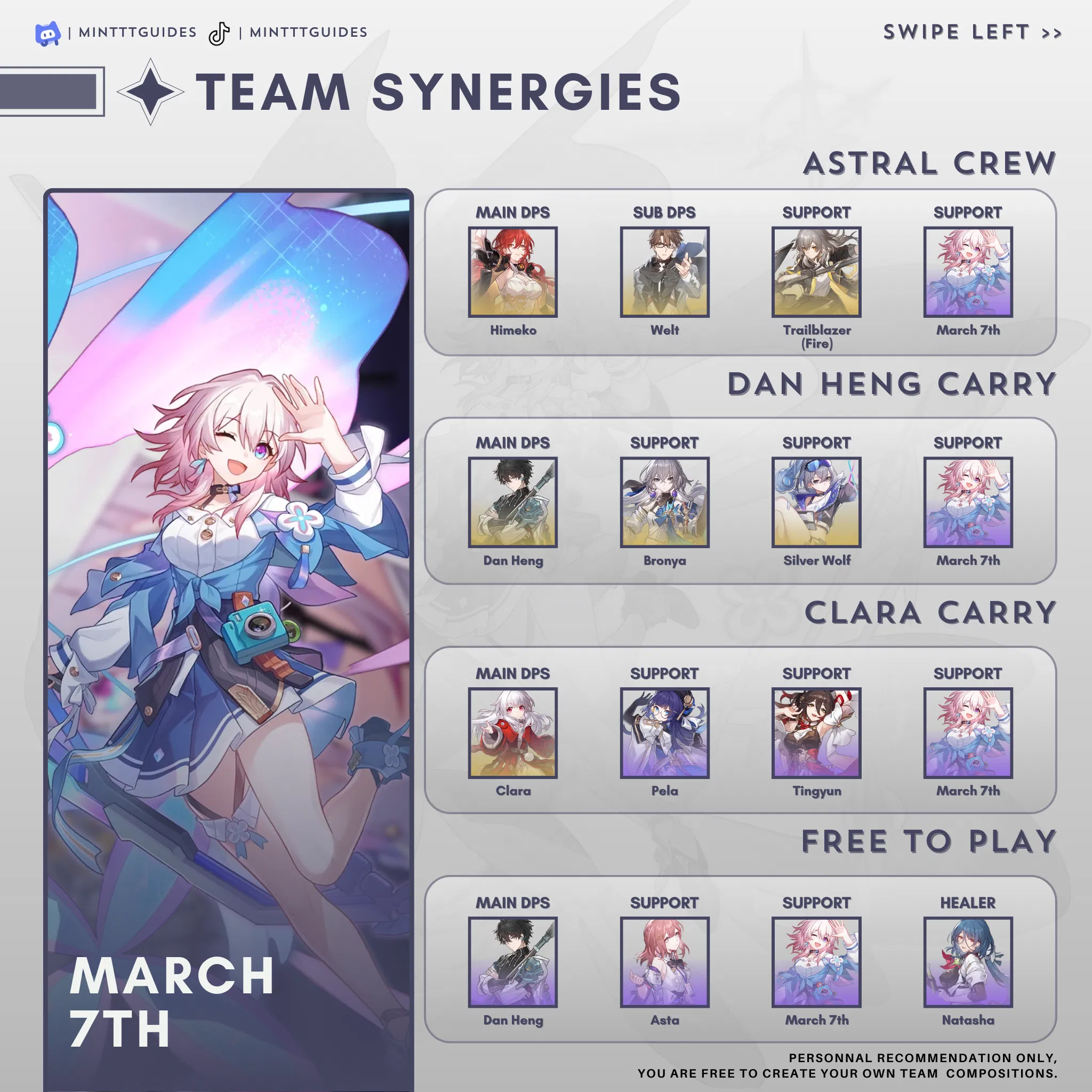 MARCH 7TH - BUILD GUIDE (V1.3) | HONKAI: STAR RAIL Honkai: Star Rail ...