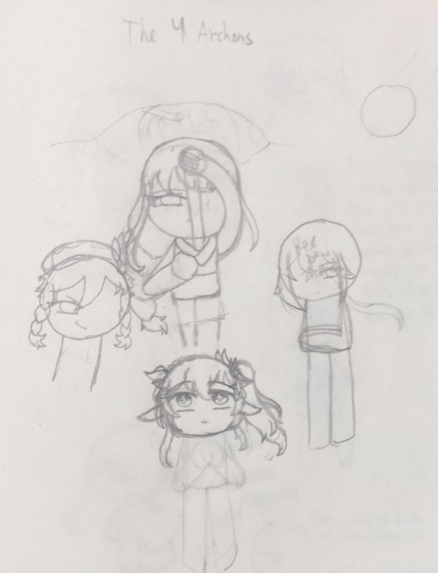 Unfinished Drawing (The 4 Archons) Genshin Impact | HoYoLAB