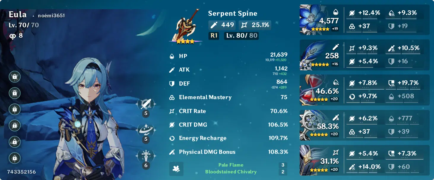 this is my eula build I try to get her more crit dmg and atk Genshin ...