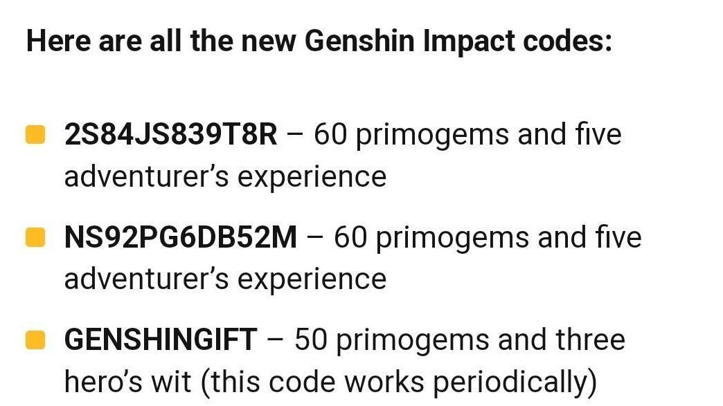 Genshin Redeem Codes Genshin Impact | HoYoLAB