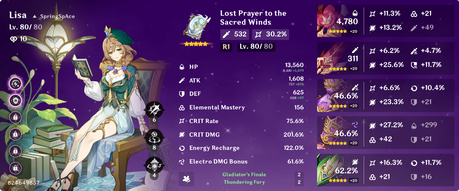 Reworked my Lisa build! Genshin Impact | HoYoLAB