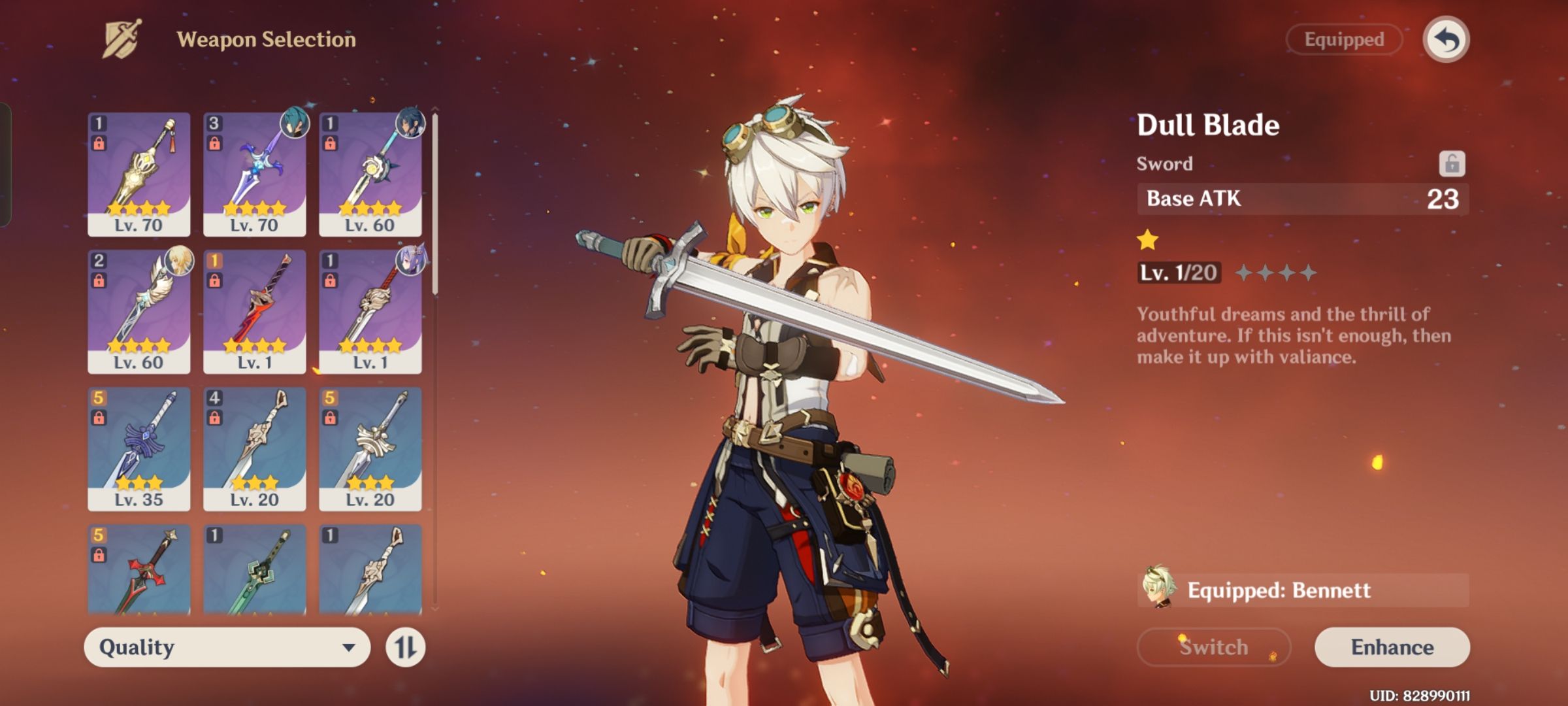 Guys which one is the best weapon for Bennett Genshin Impact | HoYoLAB