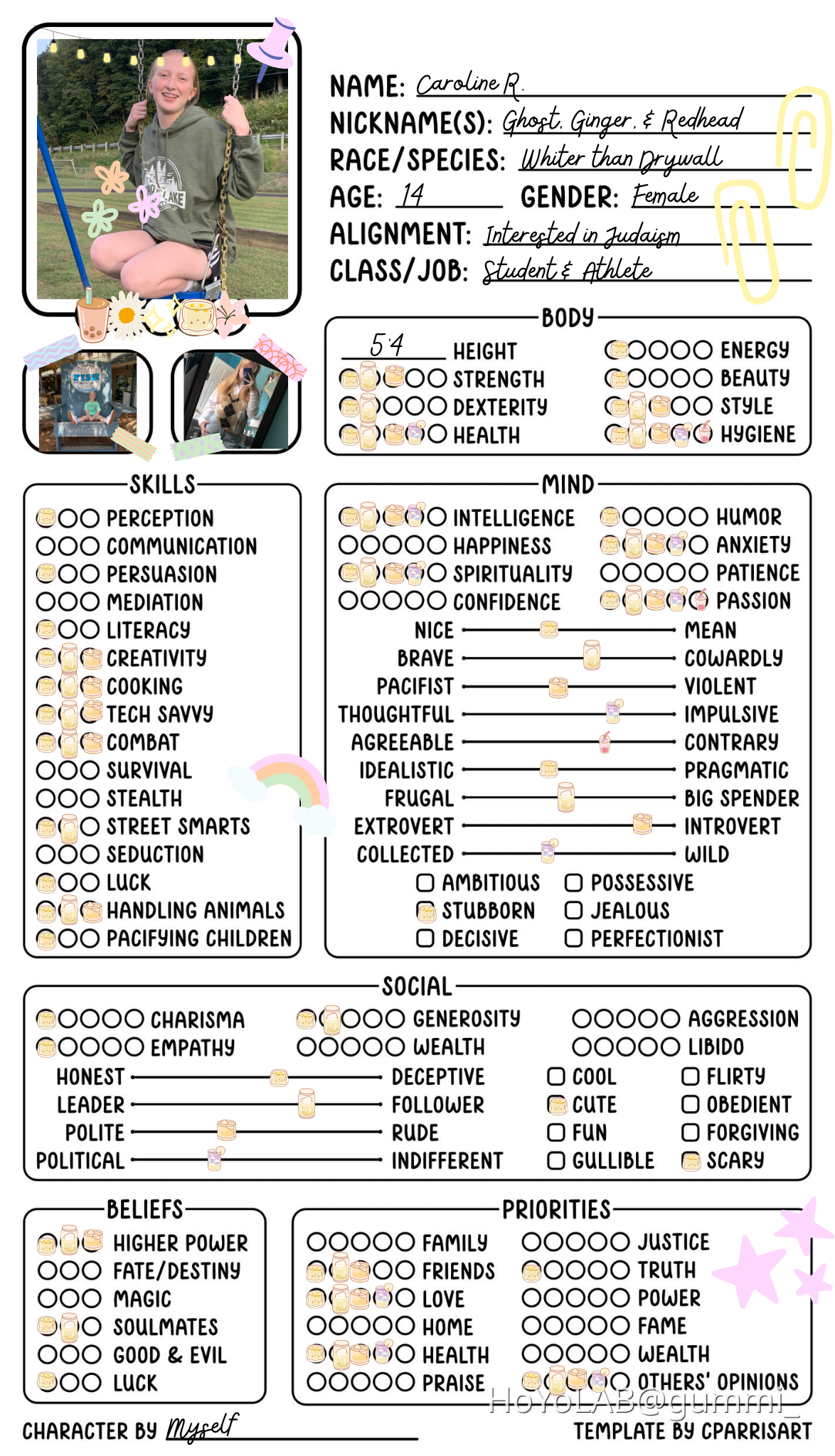 character chart but the character is me | HoYoLAB