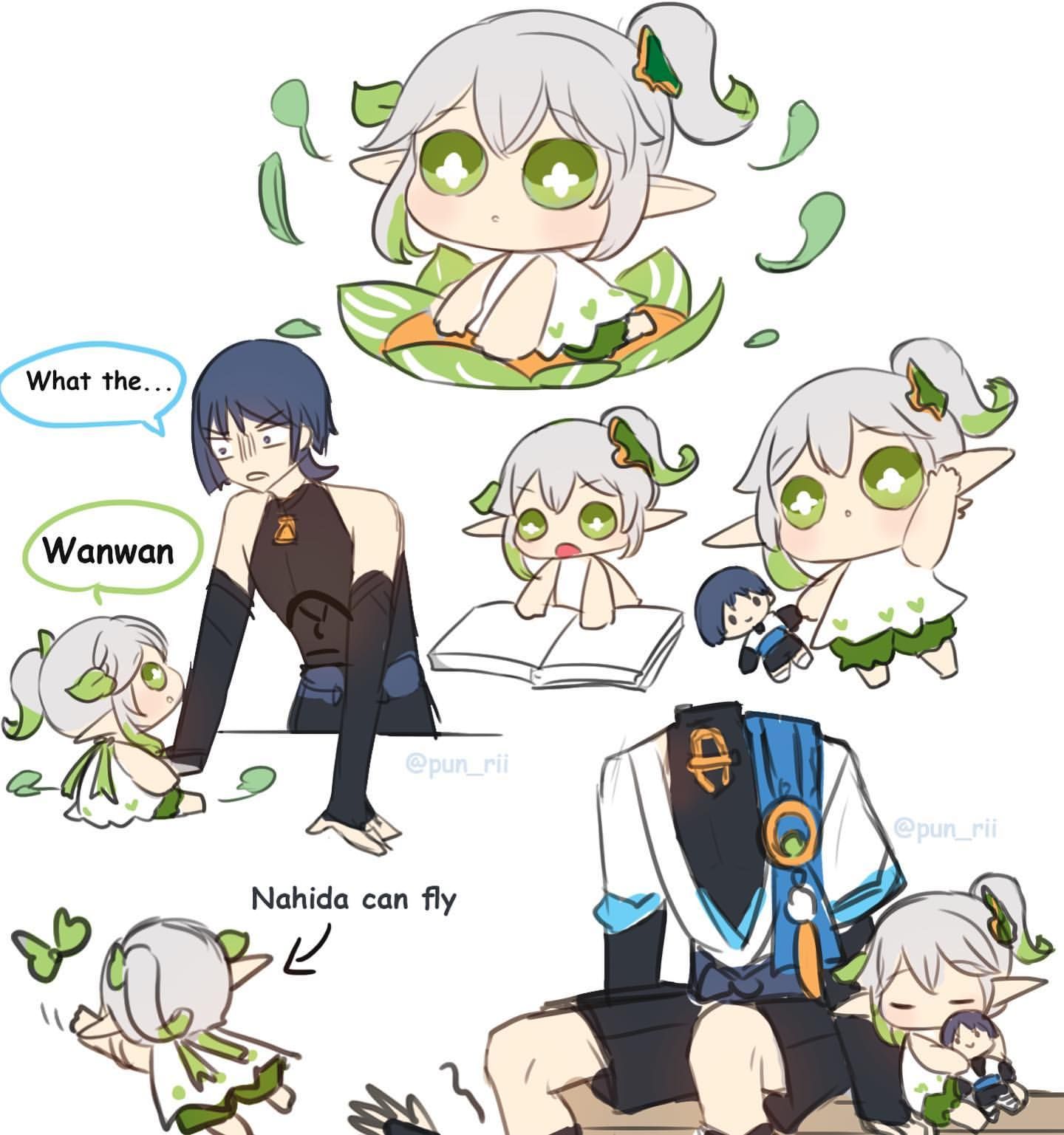 Wanderer protecting baby Nahida Genshin Impact | HoYoLAB