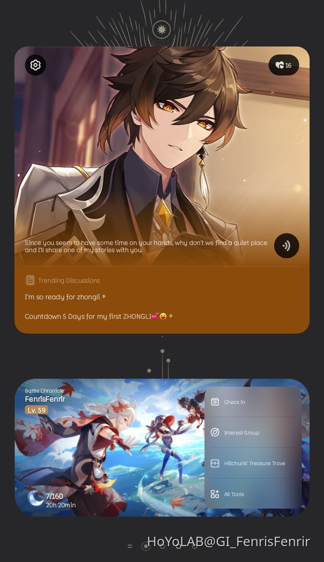 Genshin Impact widgets | HoYoLAB