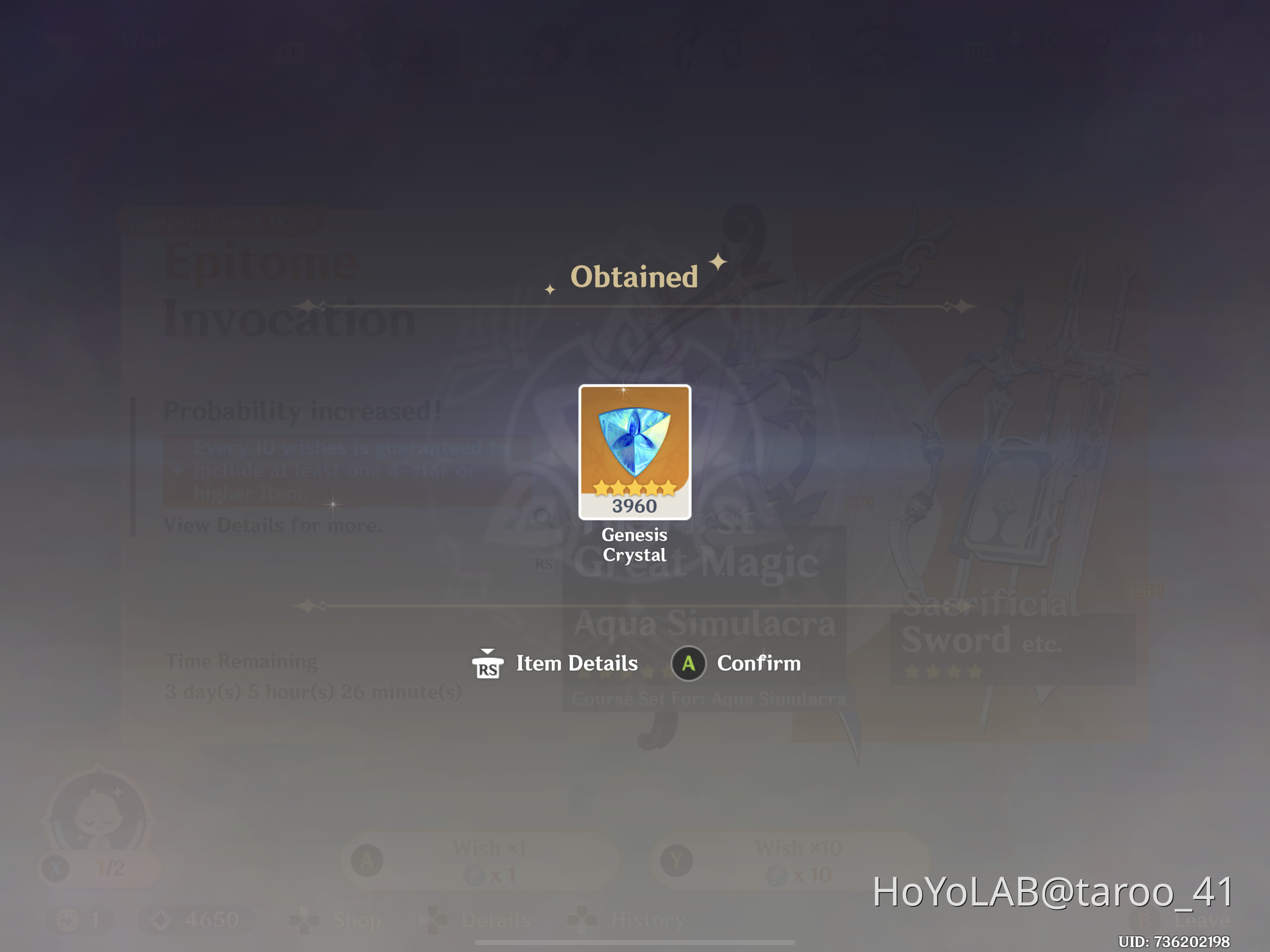 since people complained last time about him having lyneys weapon i just ...