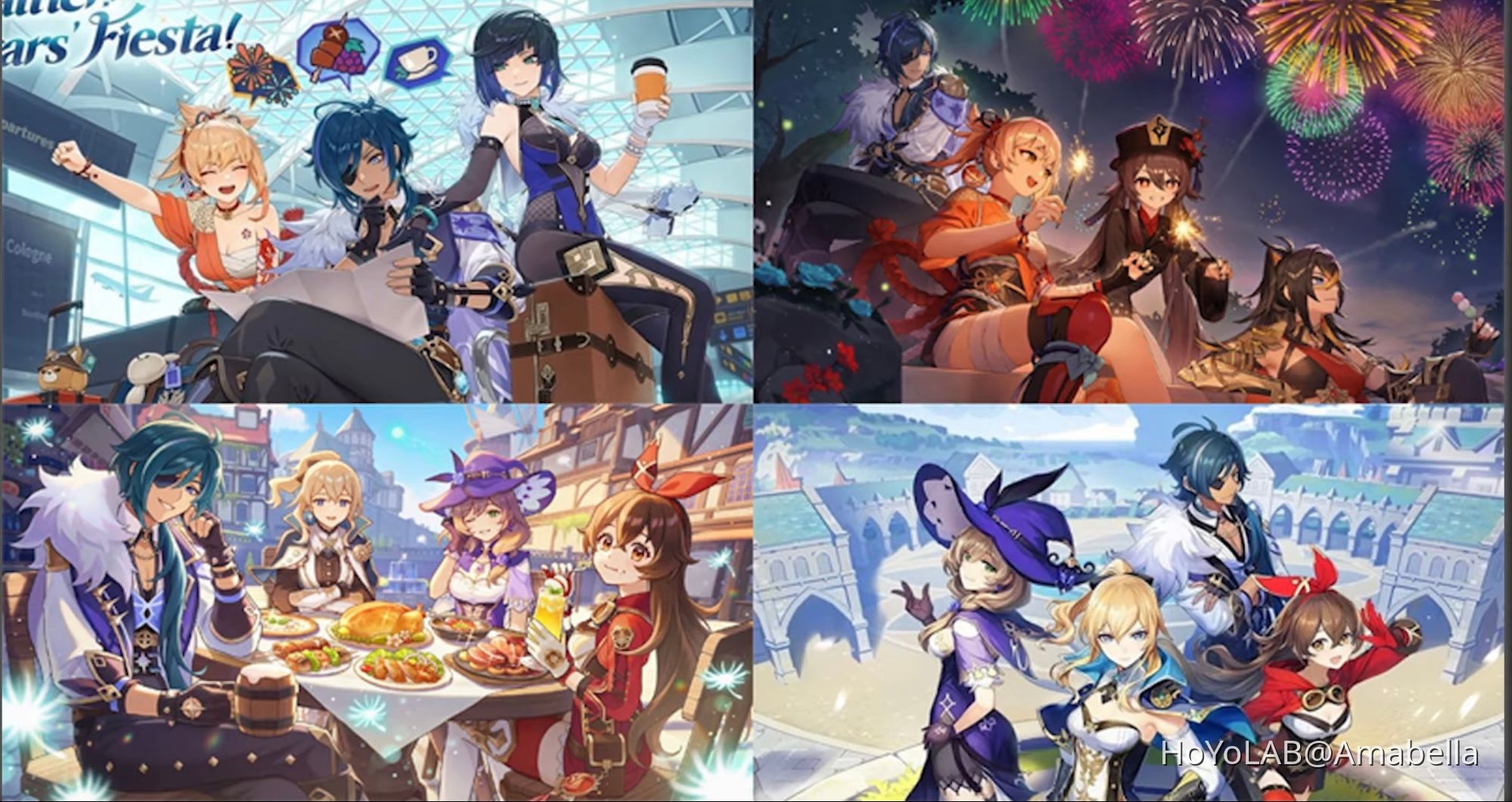 Kaeya is always hanging out with at least one pyro bow character lmao ...