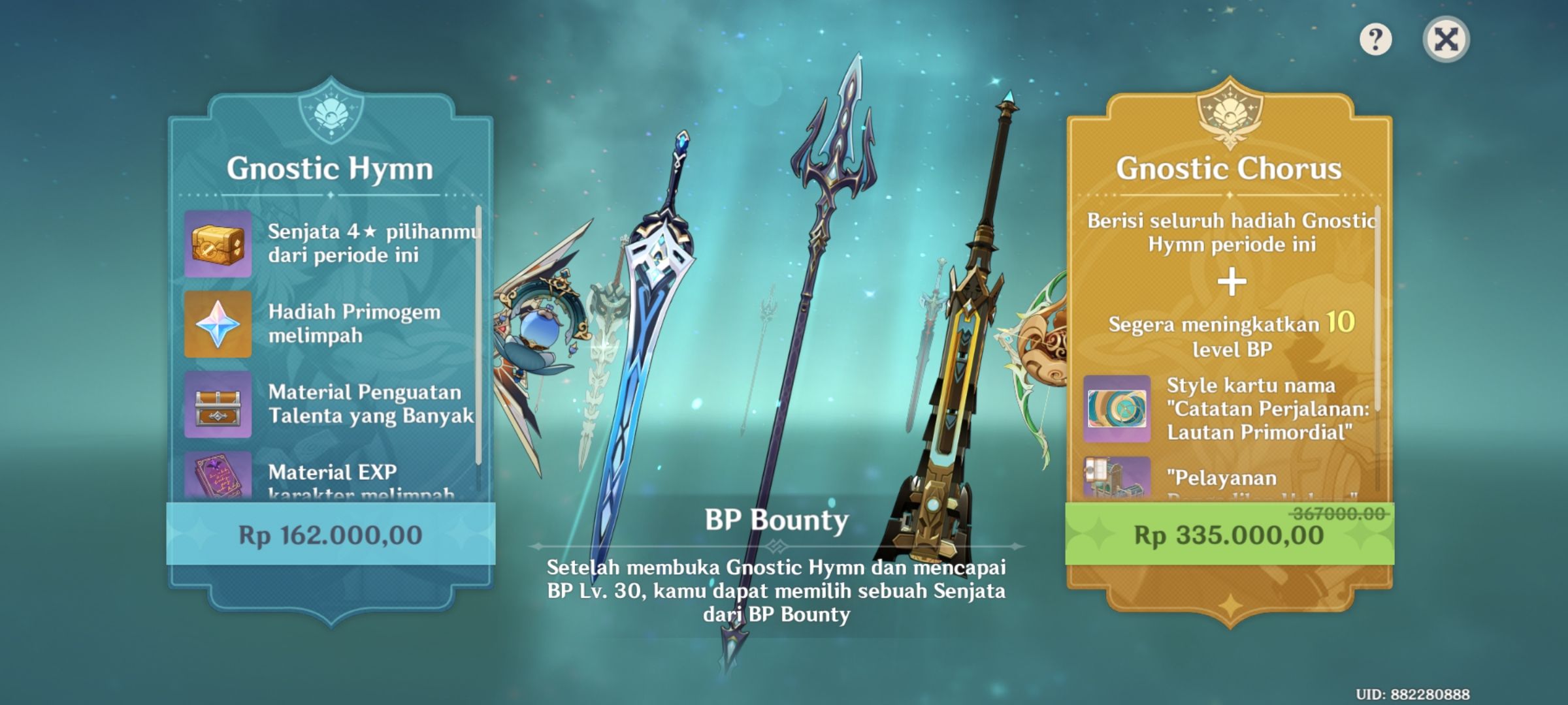 Pengen sekali TopUp Golden Gnostic Chorus tapi Style Kartu Nama gak ada ...