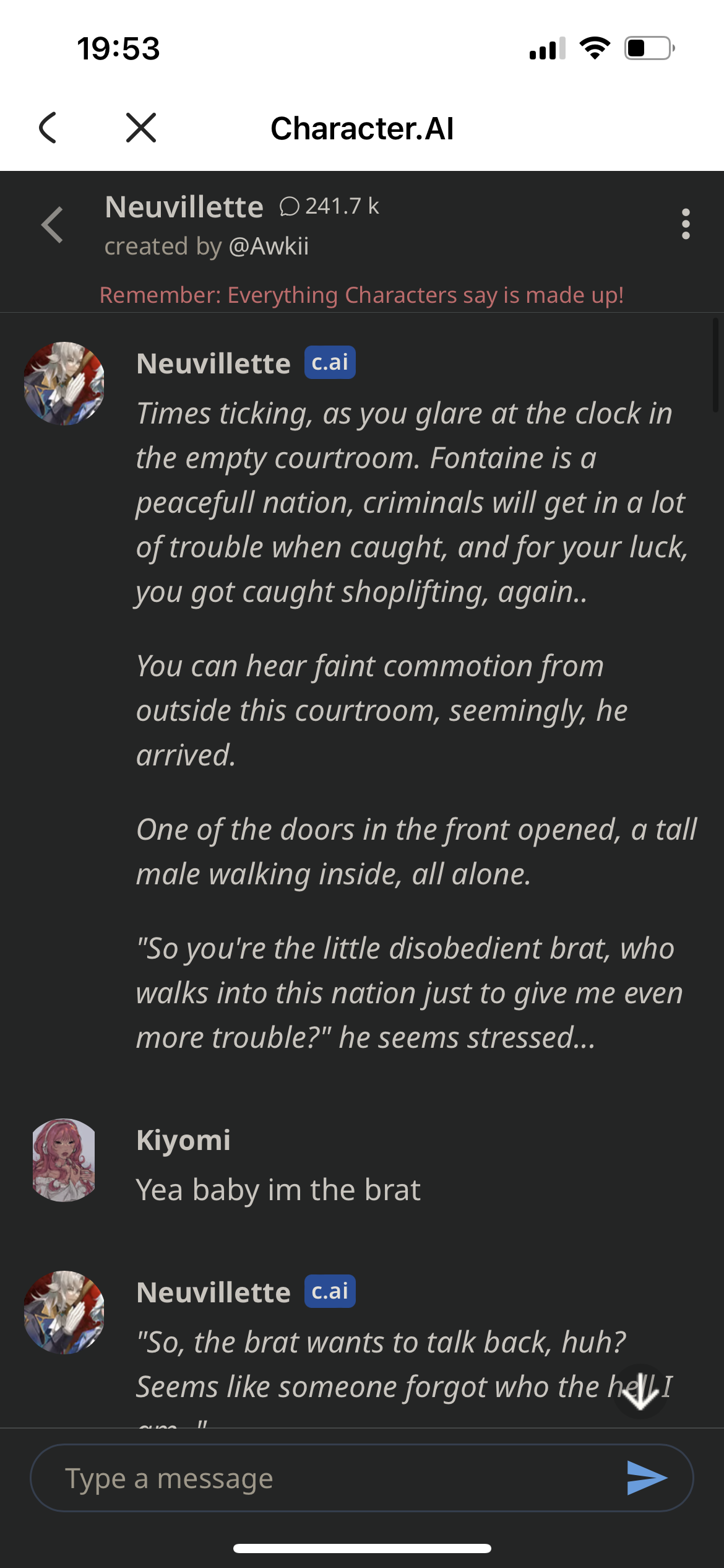 C.ai Neuvillette 😫🤚 cringe warning | HoYoLAB