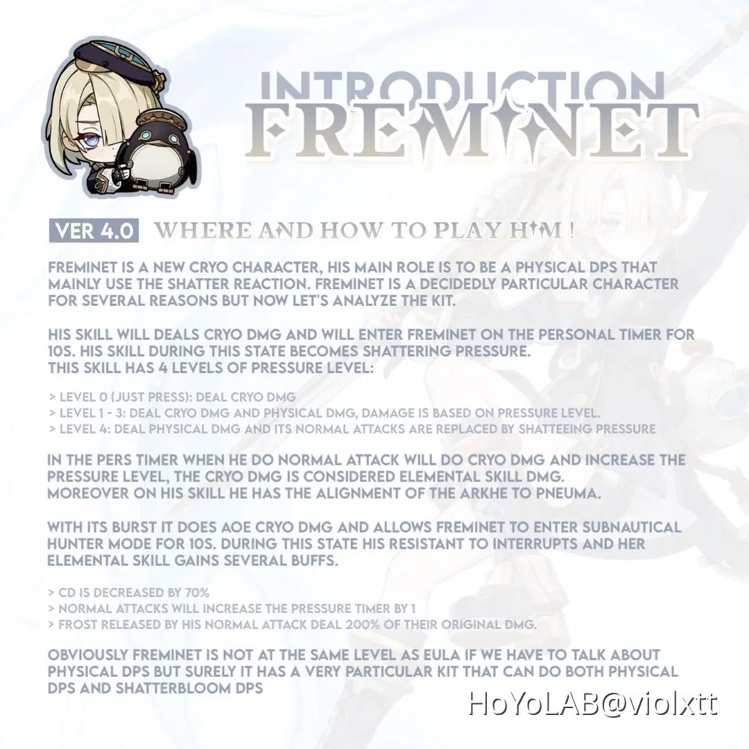 [VER 4.0] Freminet Build - Physical DPS Genshin Impact | HoYoLAB