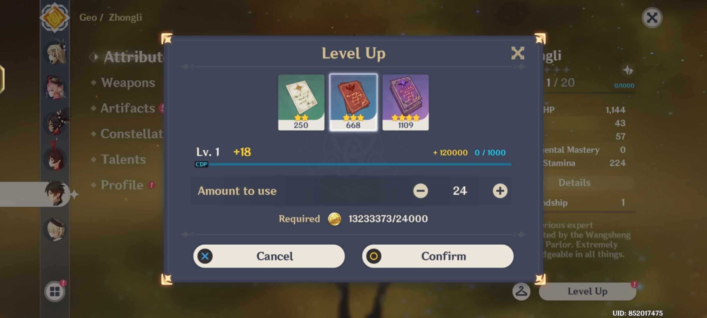 I have over 1000 hero's wit exp books Genshin Impact | HoYoLAB