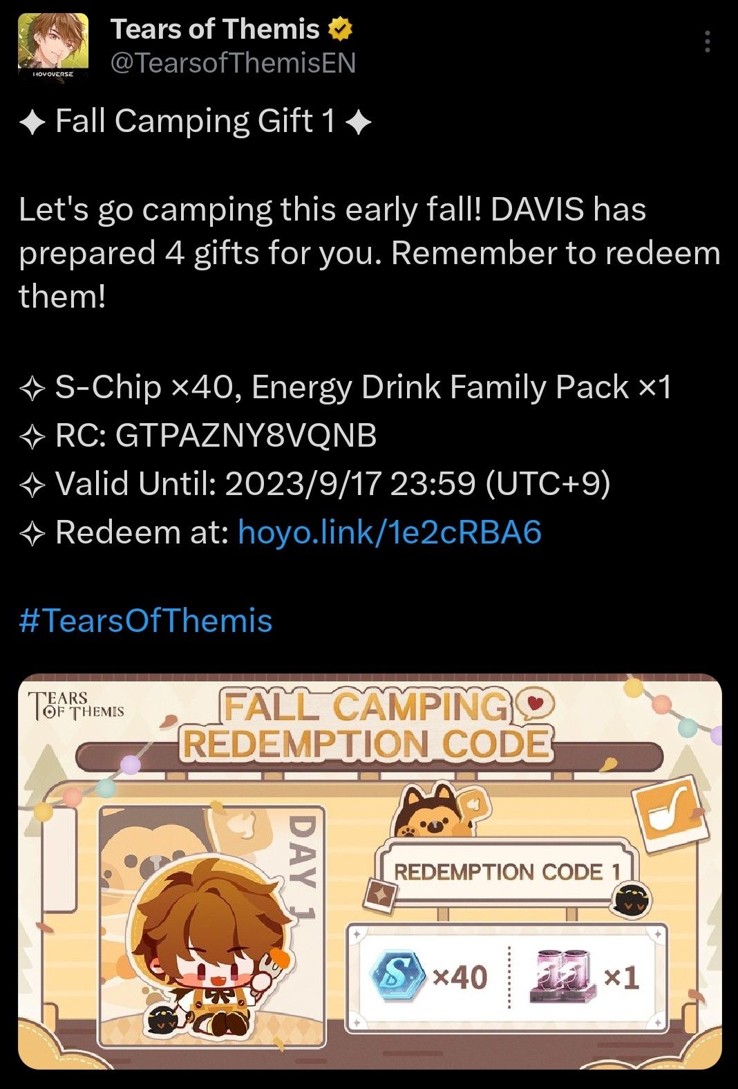 REDEMPTION CODE 1 Tears of Themis | HoYoLAB