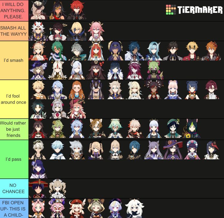 Smash or Pass genshin characters Genshin Impact | HoYoLAB