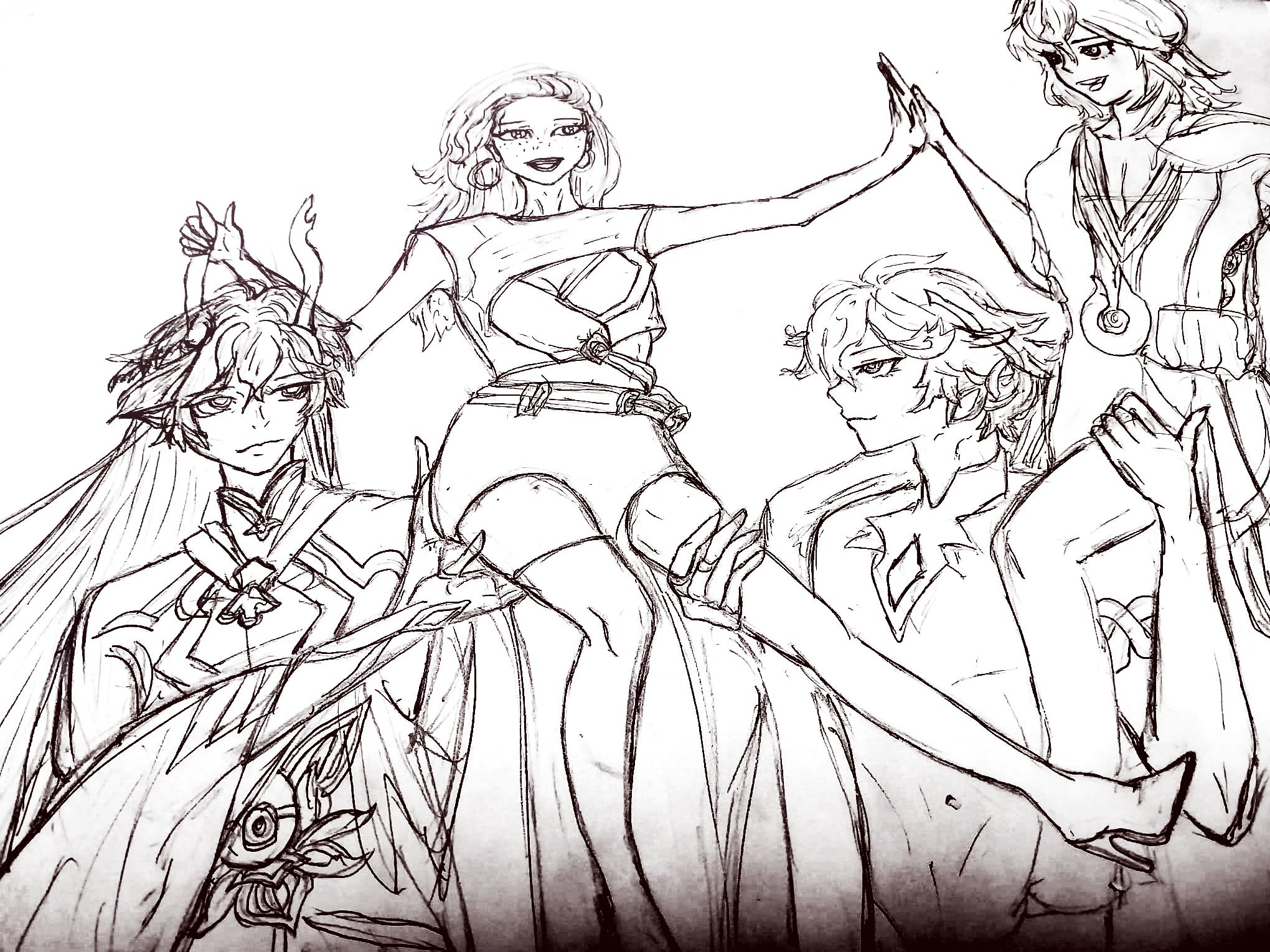 Drawing people with their ships and themselves ~ Genshin Impact | HoYoLAB