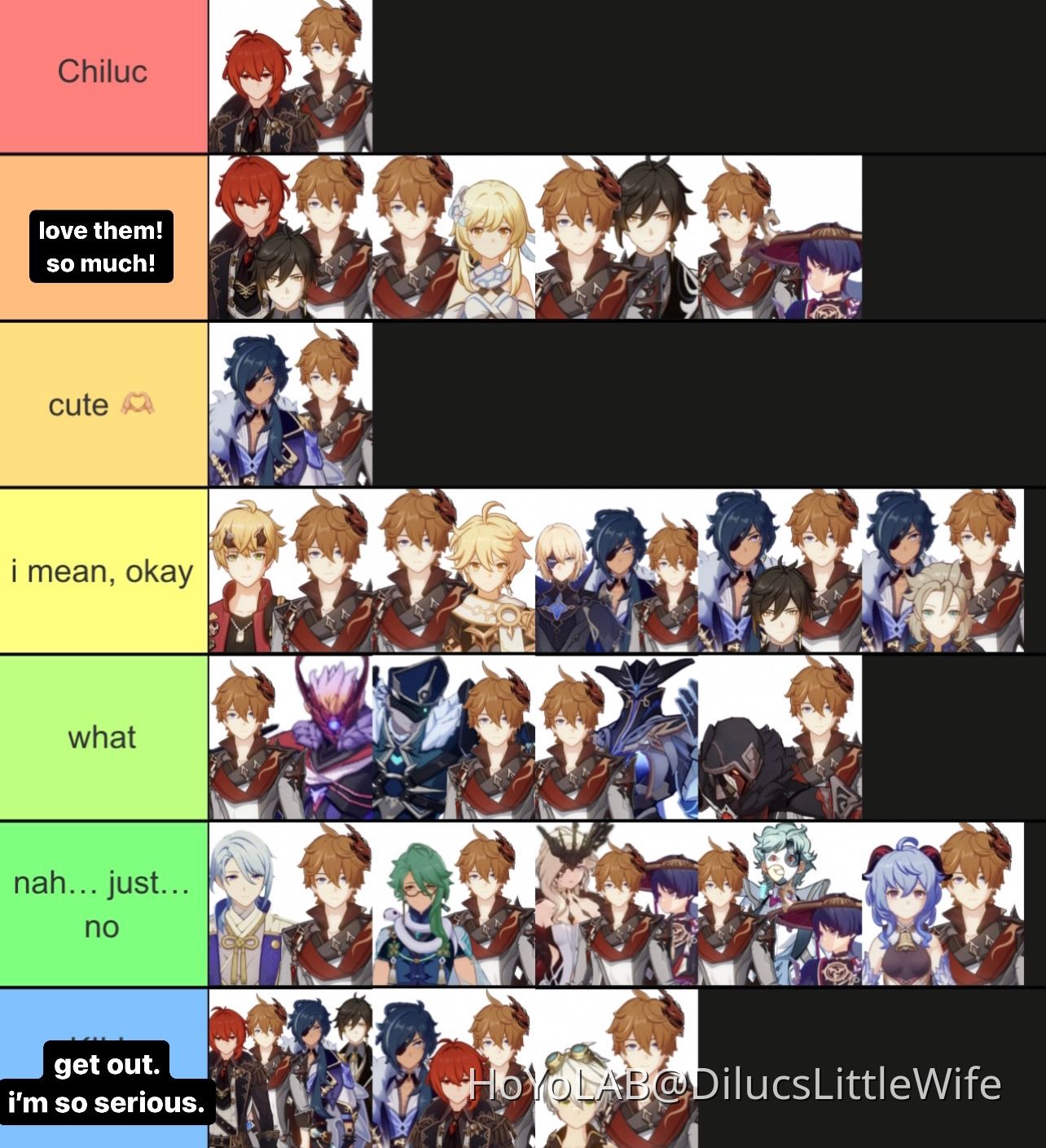 Diluc and Childe ship tier lists ️‍🔥 Genshin Impact | HoYoLAB