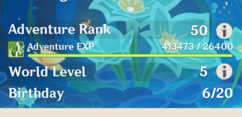 My excess adventure xp Genshin Impact | HoYoLAB