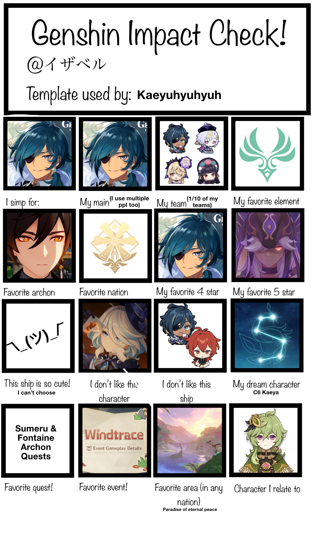 Did another template thing Genshin Impact | HoYoLAB