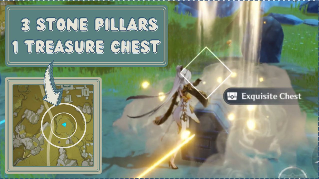 {Hidden Exquisite Chest} ~ 3 Rock Pillars & 1 Treasure Chest ~ Liyue ...