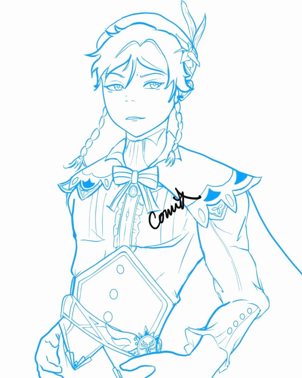 Best Bard In Mondstadt: Venti Line Art Genshin Impact | HoYoLAB