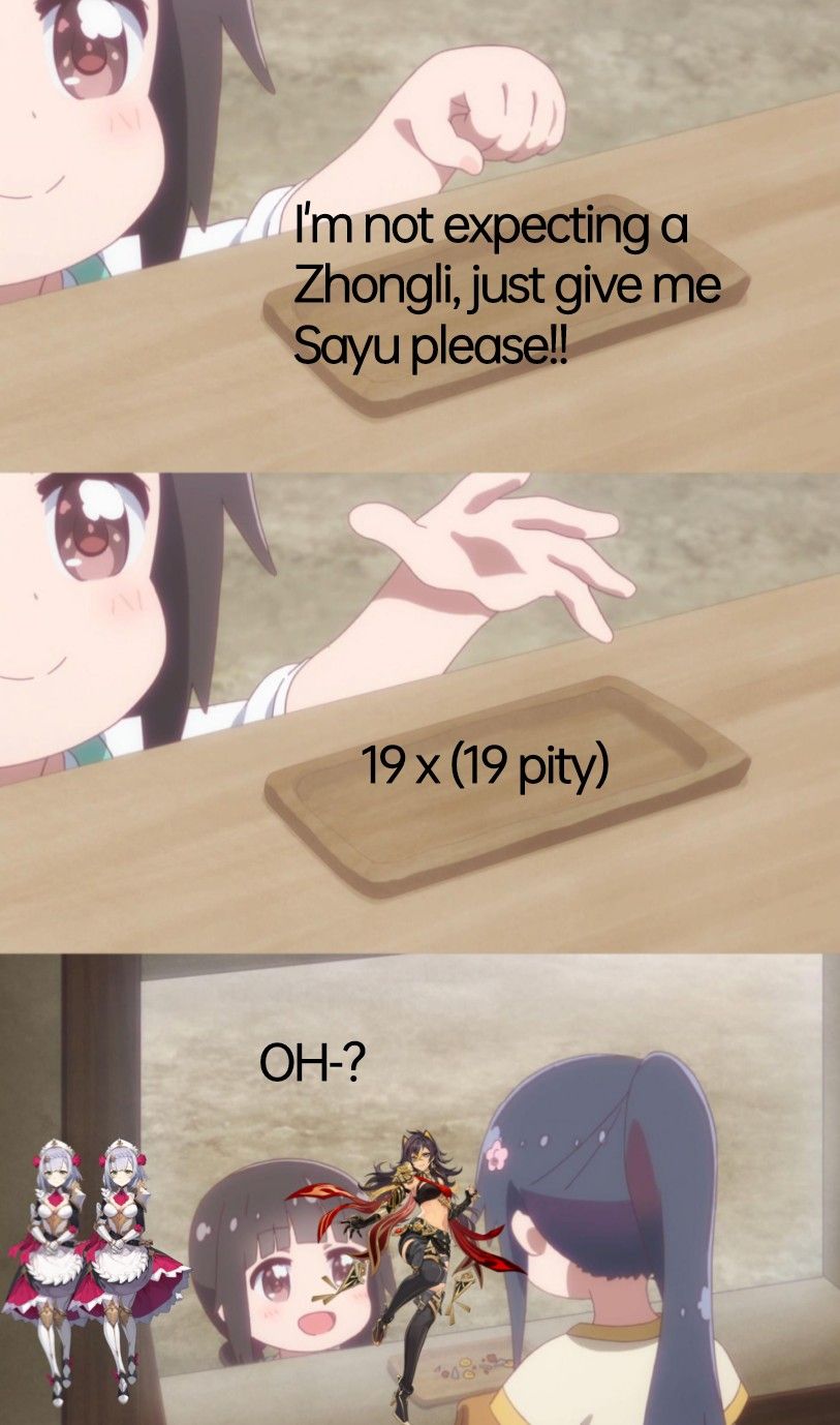 my Zhongli pulls! could've been at least a kequin :'D (I love kequin ...