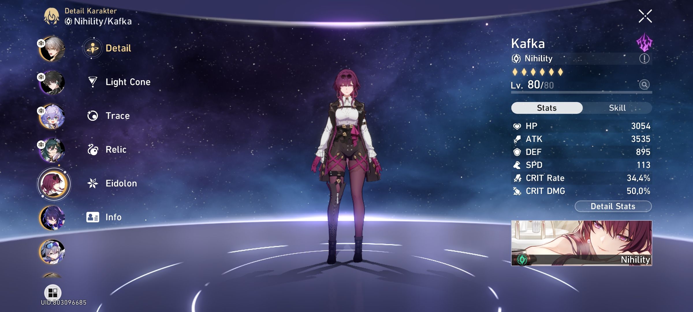 Build Kafka Honkai: Star Rail | HoYoLAB