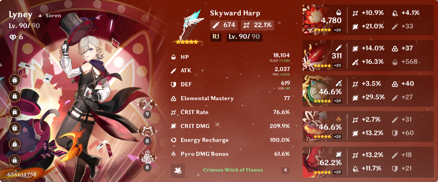 Lyney build and dmg!! Genshin Impact | HoYoLAB