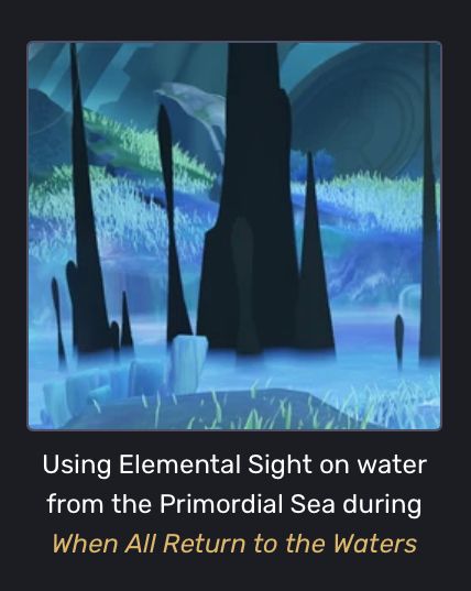 elemental sight on primordial seawater! Genshin Impact | HoYoLAB