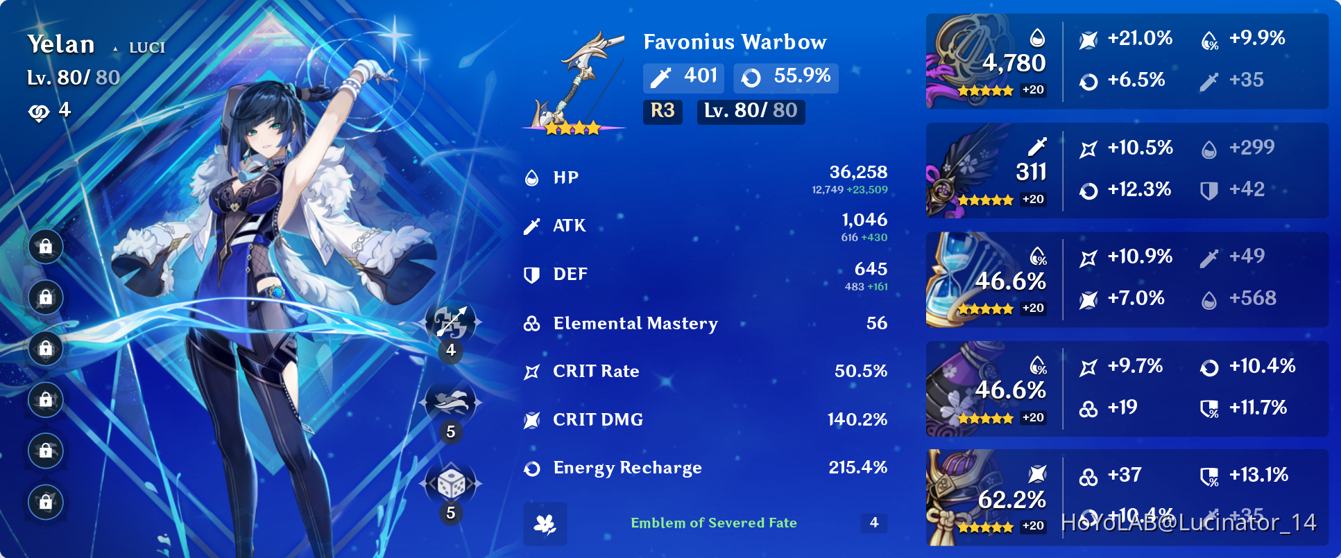 Work In Progress Yelan Build! Genshin Impact | HoYoLAB