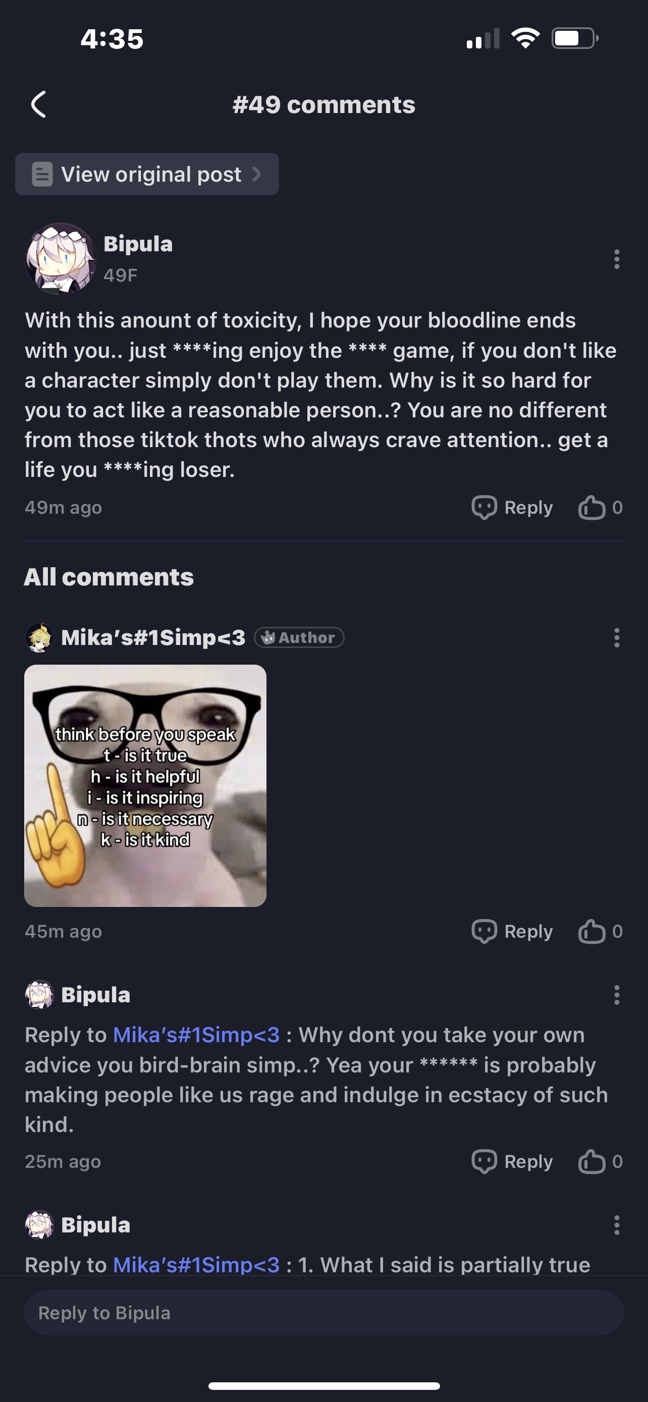 Some of my favorite hate comments I have gotten lmao | HoYoLAB