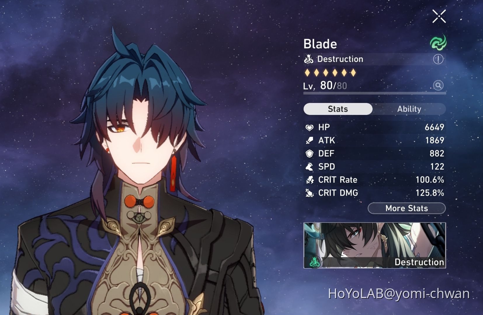 “your Blade’s crit rate is insane, how’s his crit?” his crits: Honkai ...