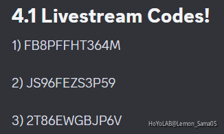 4.1 Livestream codes!! Genshin Impact | HoYoLAB