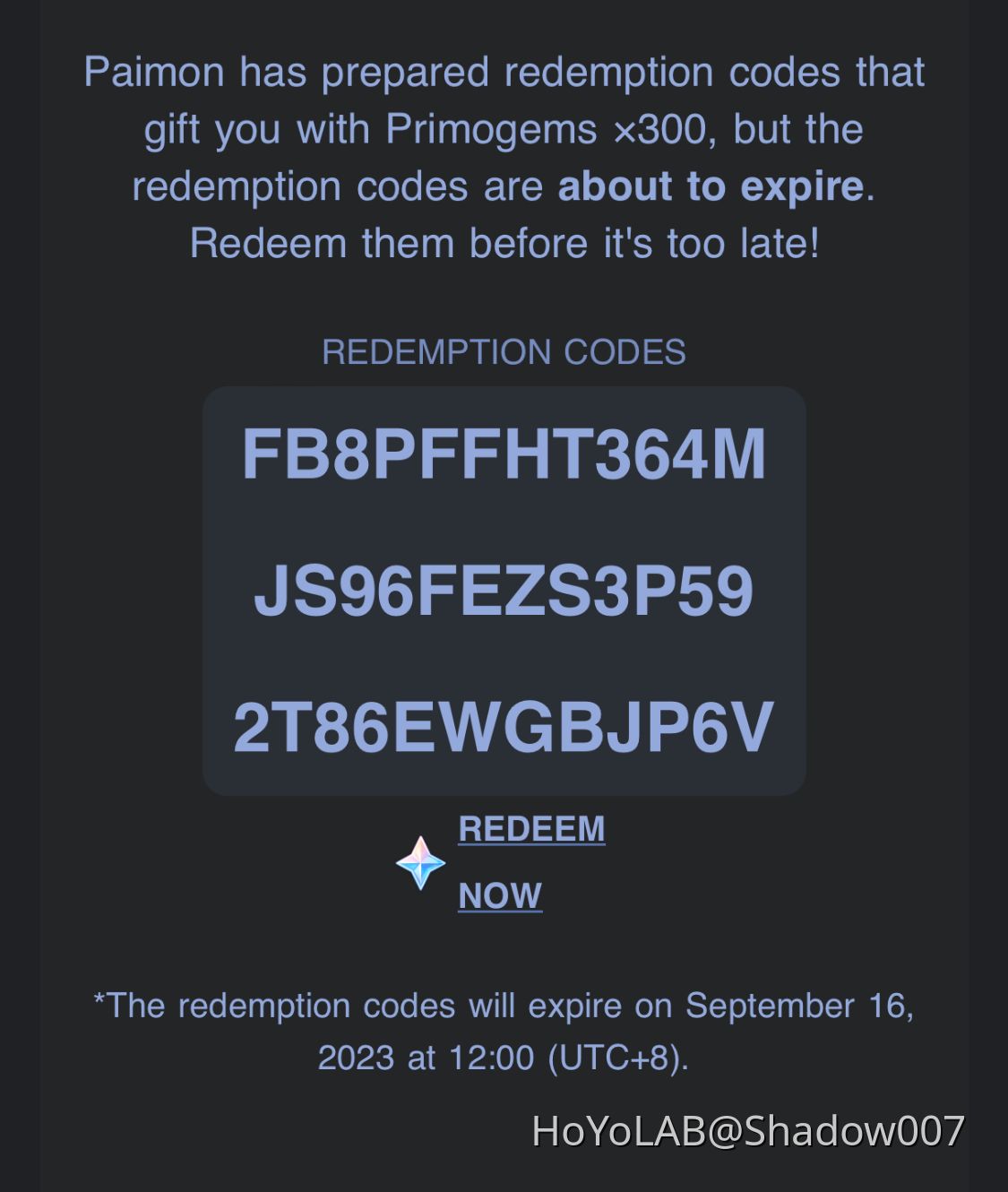 V4.1 Live Stream Codes Genshin Impact | HoYoLAB