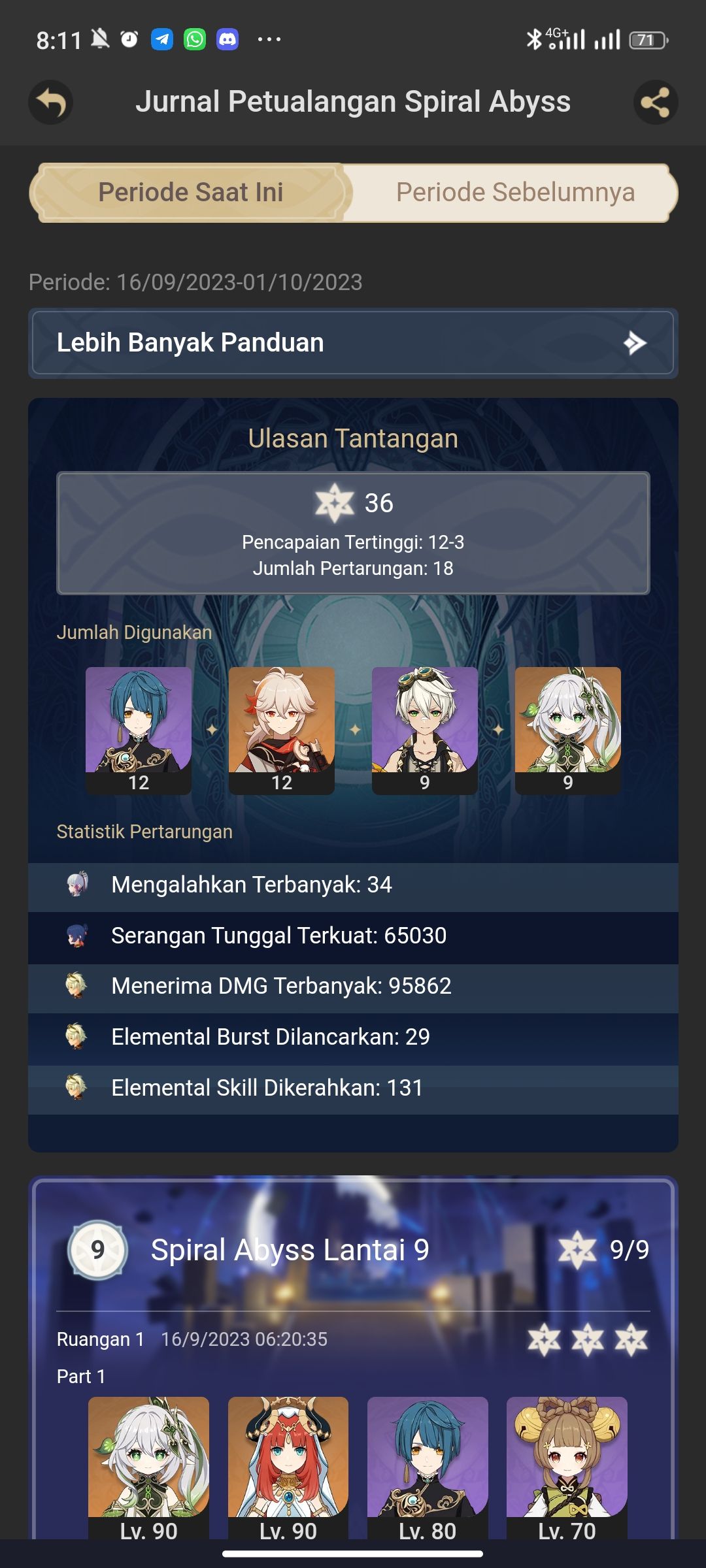 pertama x nyelesaiin spiral sekali jalan plus party tetap Genshin ...