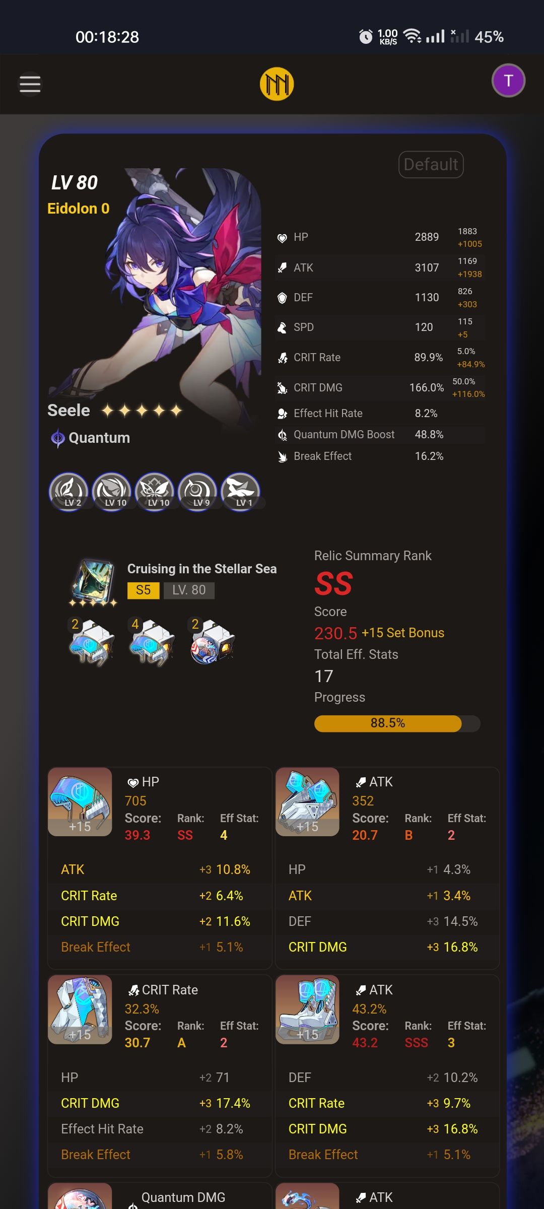 SS tier relic summary rank Honkai: Star Rail | HoYoLAB