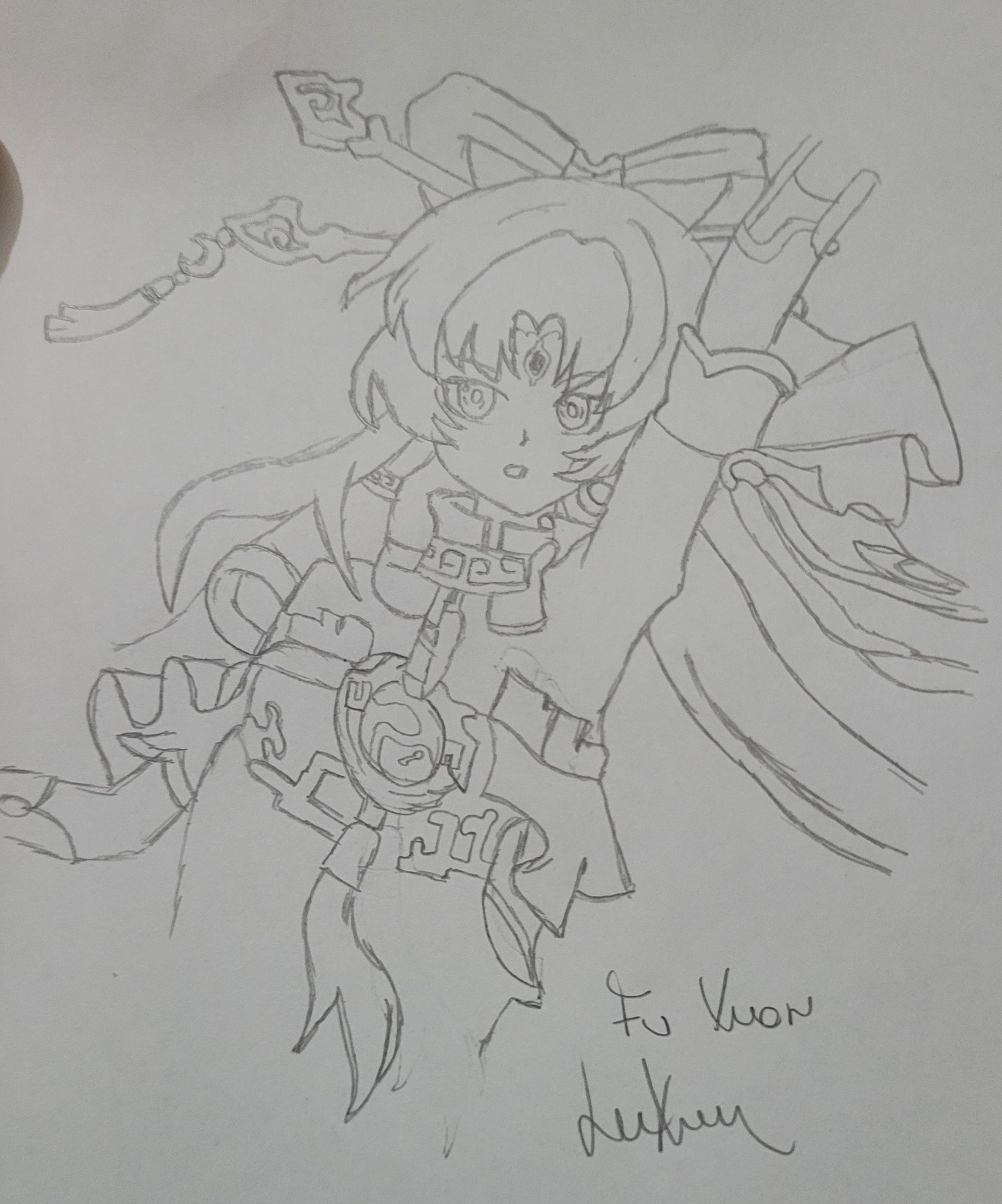 So I tried drawing Fu Xuan... Honkai: Star Rail | HoYoLAB