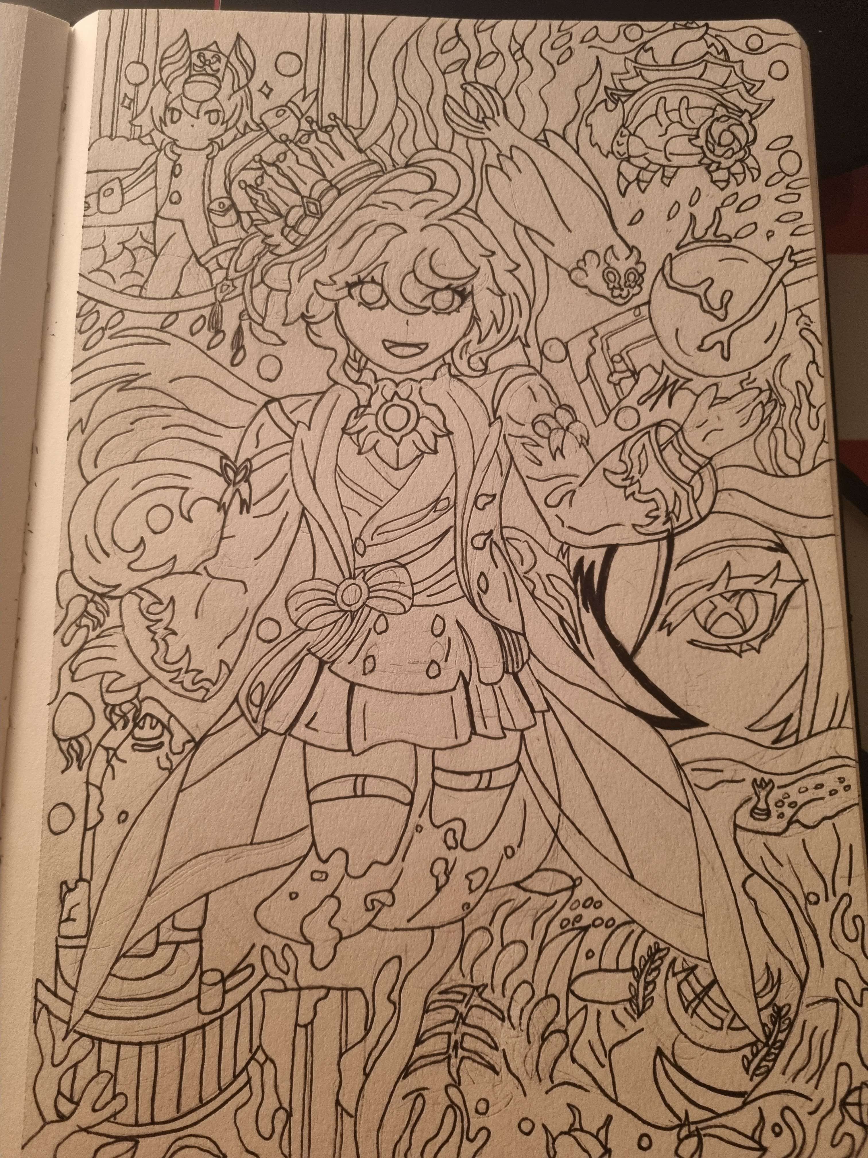 Stage 2 of Focalors drawing Genshin Impact | HoYoLAB