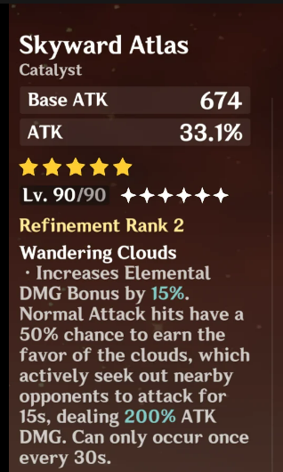 R2 Skyward Atlas or R5 Flowing Purity Genshin Impact | HoYoLAB