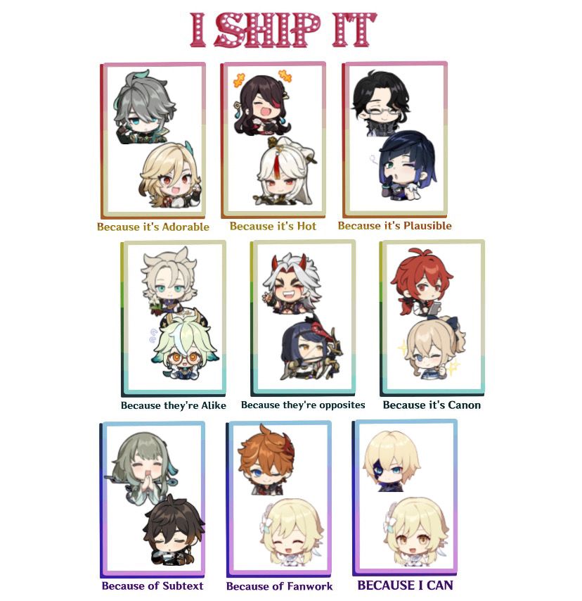 Favorite Genshin Ships! Genshin Impact | HoYoLAB